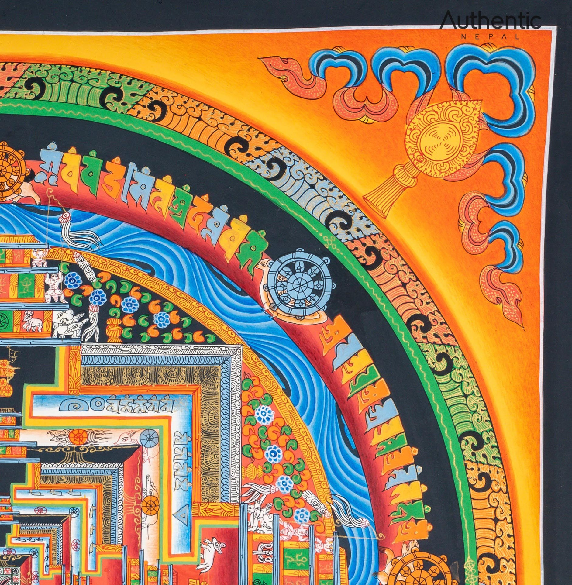 Kalachakra Mandala, Wheel of Time Mandala 100*100 CM — The Authentic Nepal