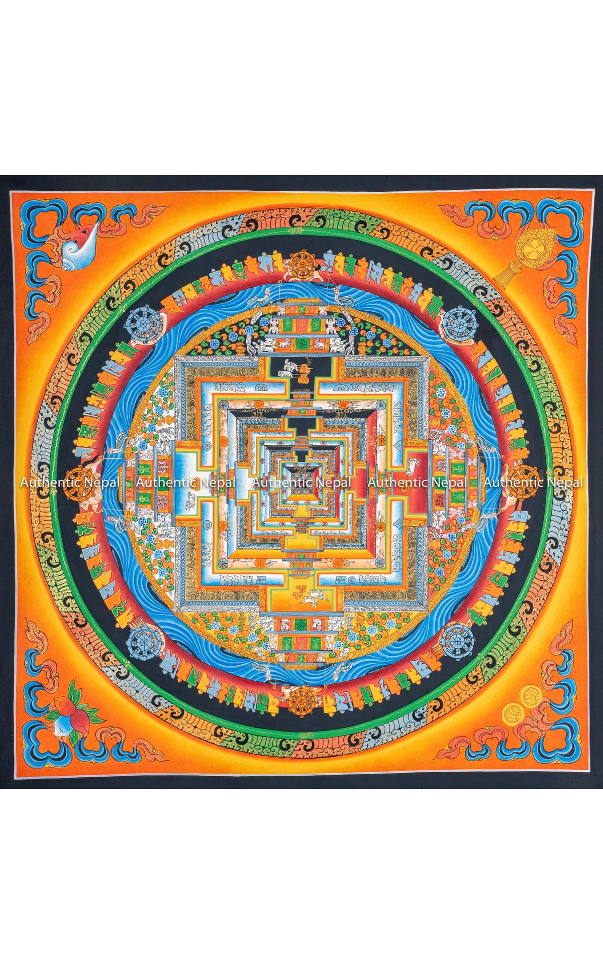 Kalachakra Mandala, Wheel of Time Mandala 100*100 CM — The Authentic Nepal