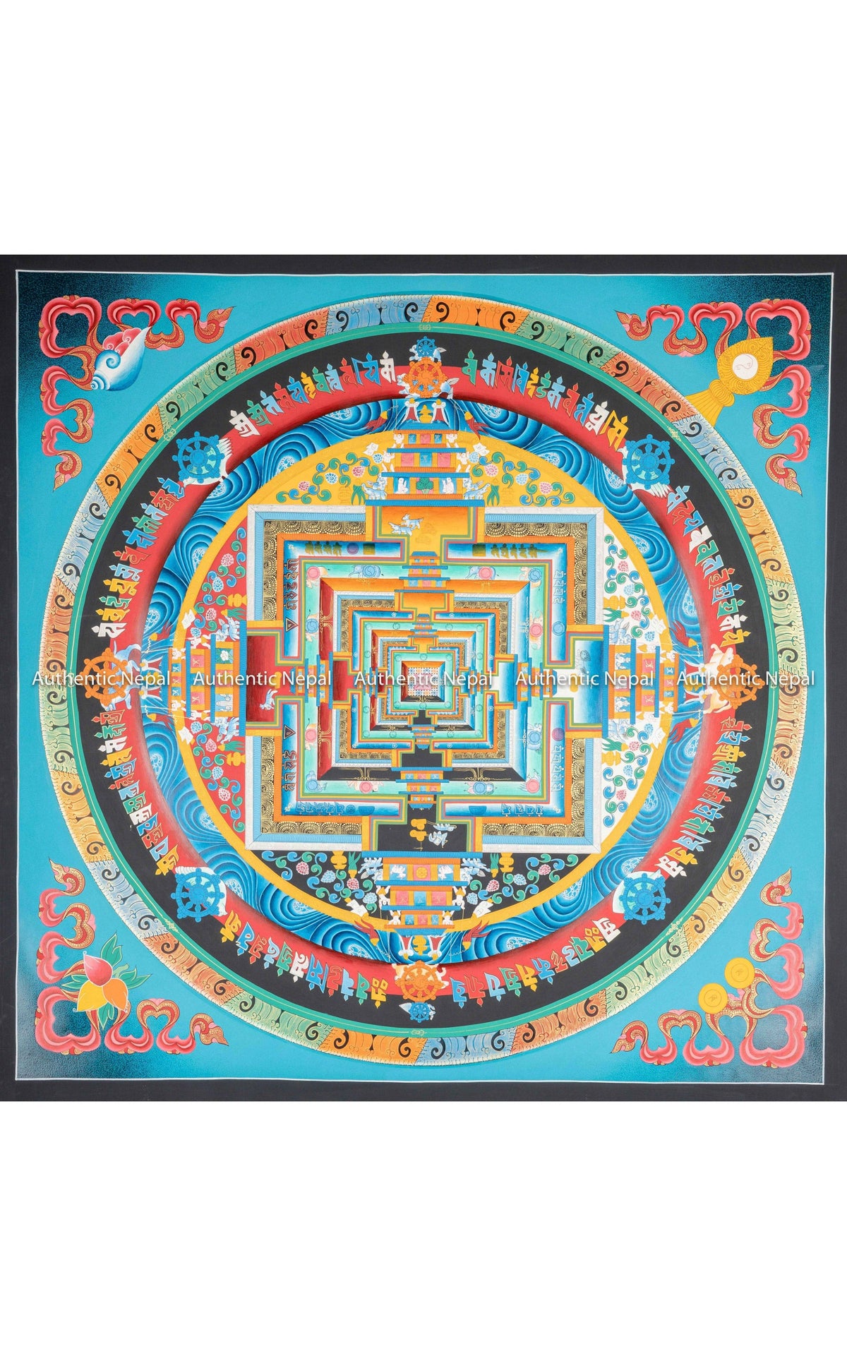 Kalachakra Mandala, Wheel of Time Mandala 100*100 CM — The Authentic Nepal