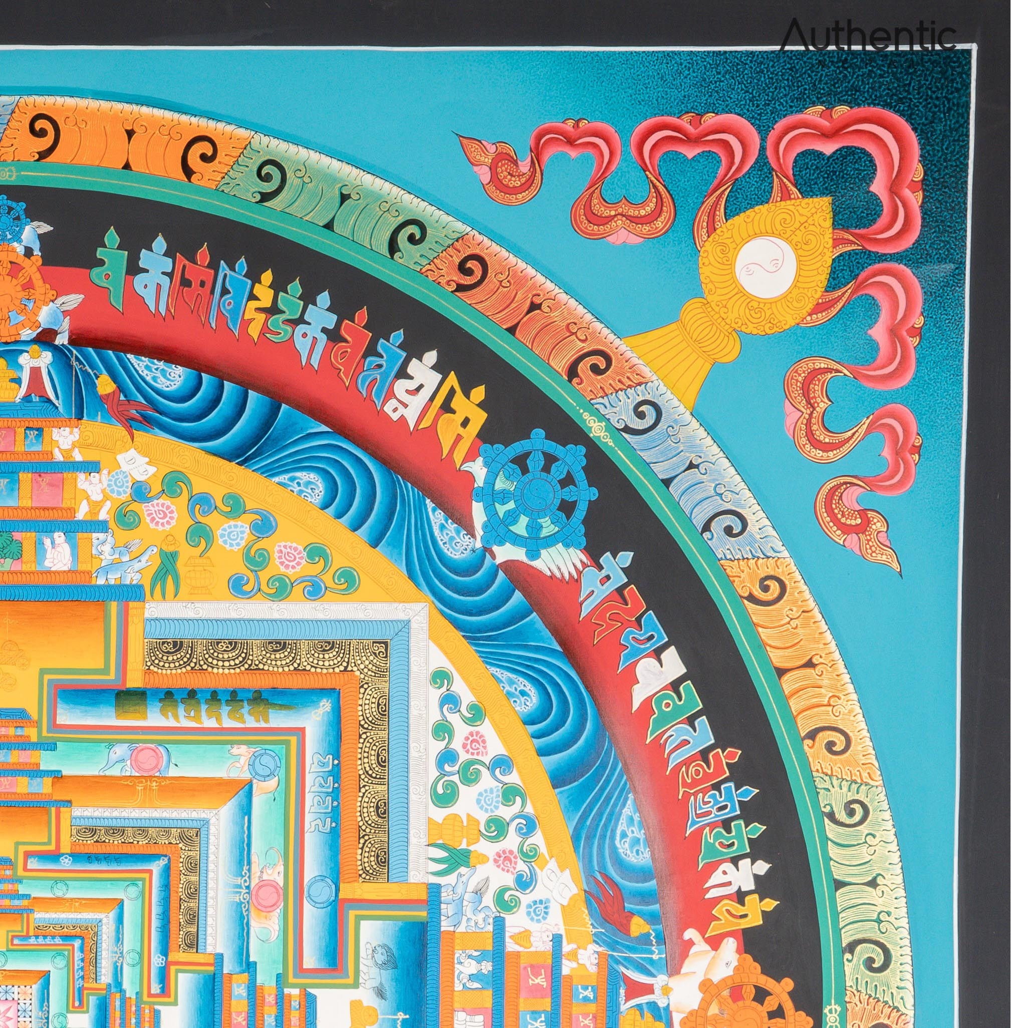 Kalachakra Mandala, Wheel of Time Mandala 100*100 CM — The Authentic Nepal