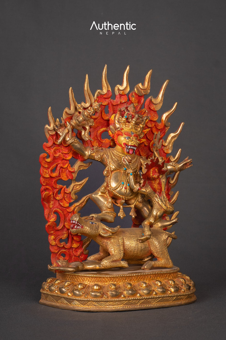 Shop Handmade Golden Yamantaka Statue 28 CM — The Authentic Nepal